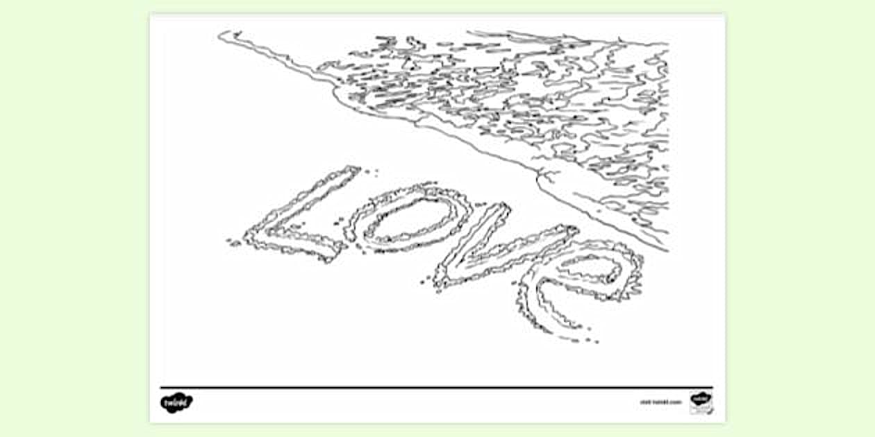 Printable Colouring Page of Love | Colouring Sheet - Twinkl