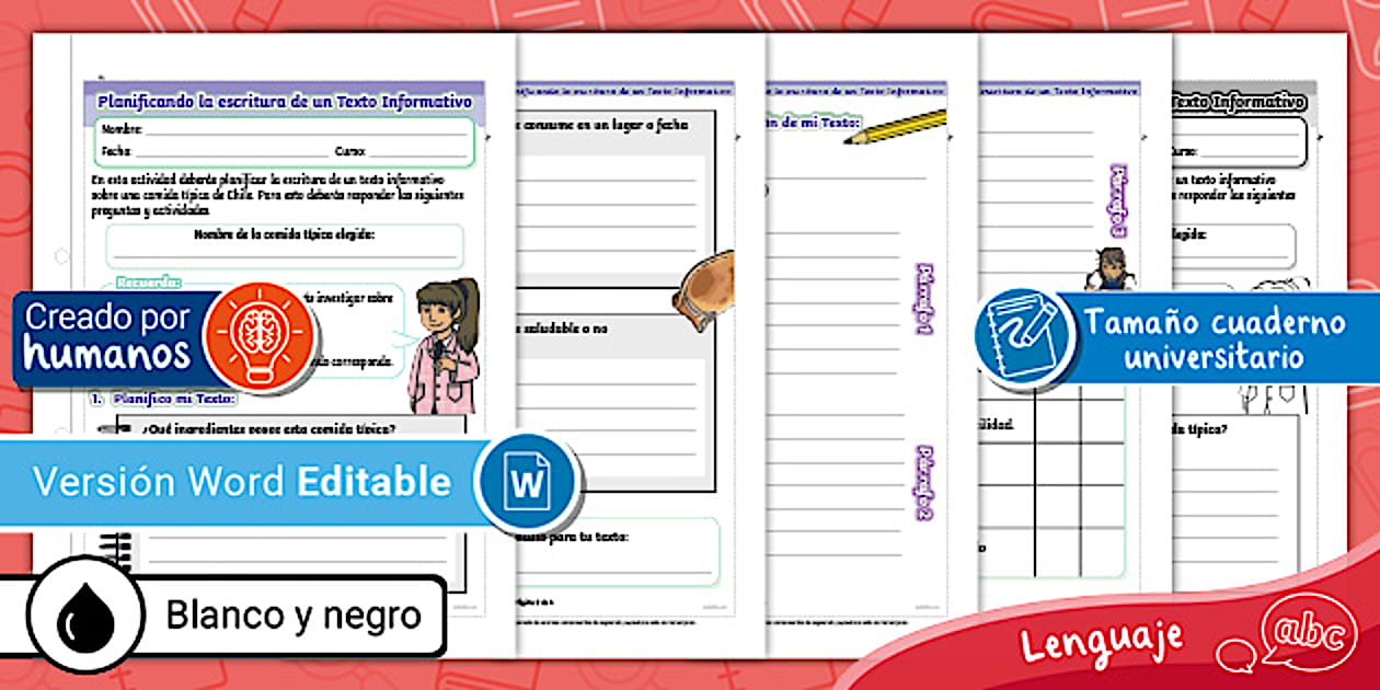 escritura | planificar | borrador | texto informativo | 3º