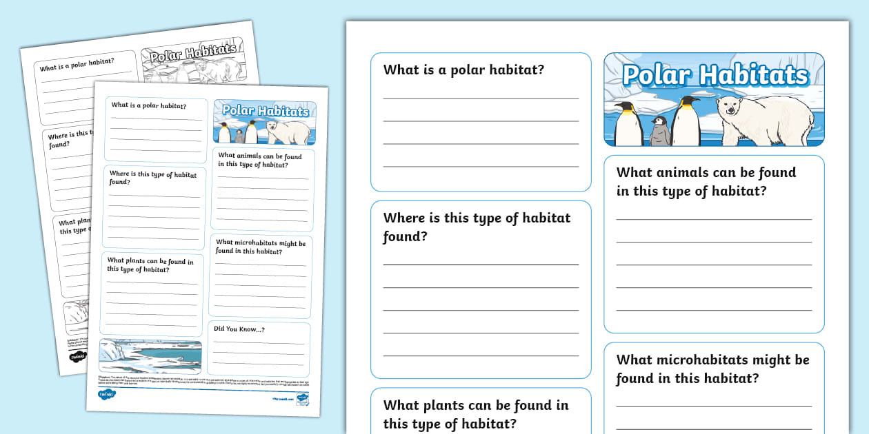 Polar Habitats Fact File Template (teacher made) - Twinkl