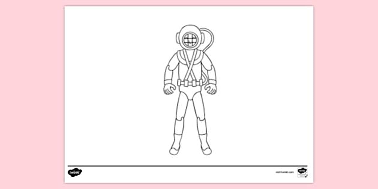 Action Toy Deep Sea Diver Colouring Sheet | Colouring Sheets