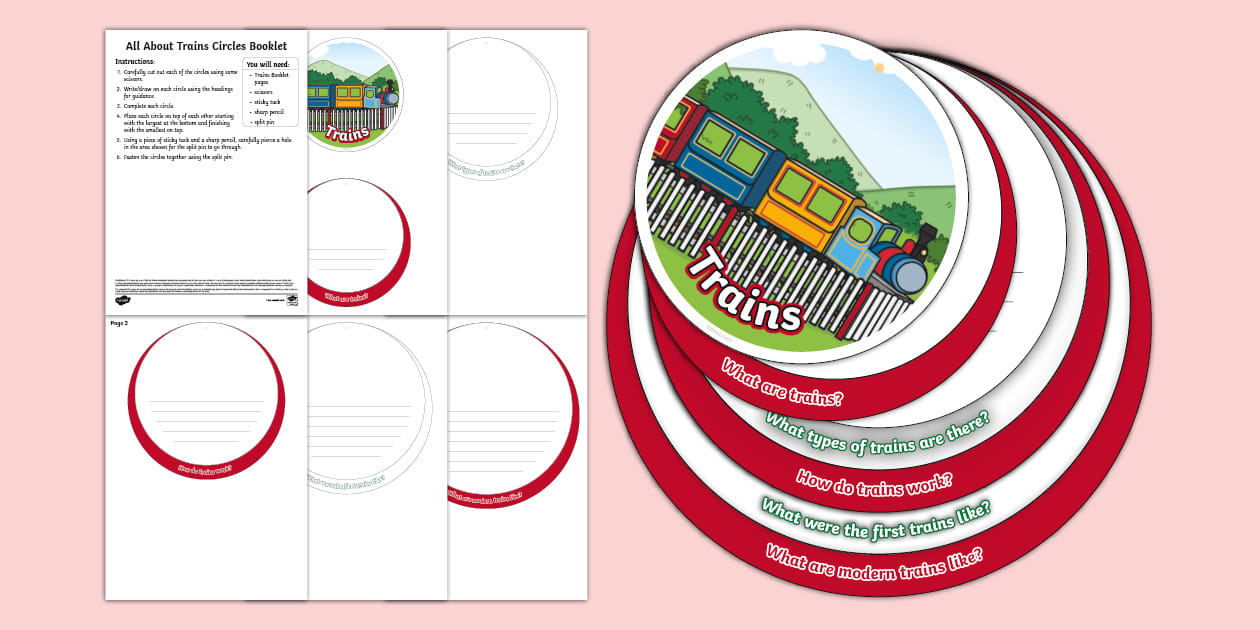 All About Trains Circles Booklet (teacher made) - Twinkl