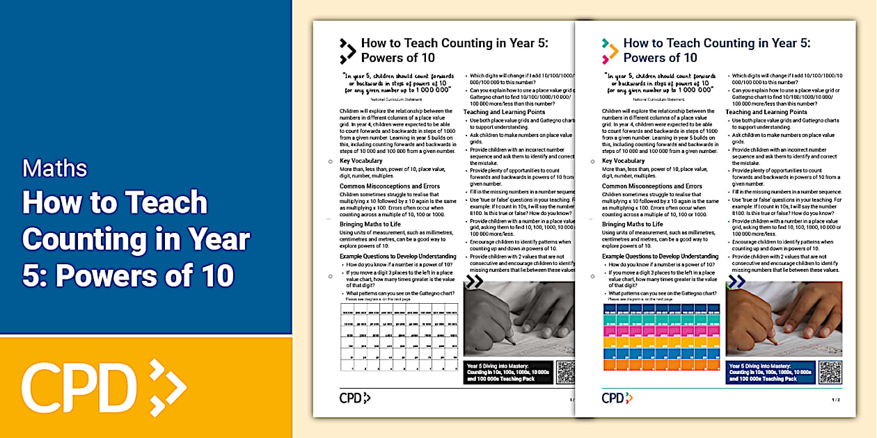 How to Teach Counting in Year 5: Powers of 10 CPD - Twinkl