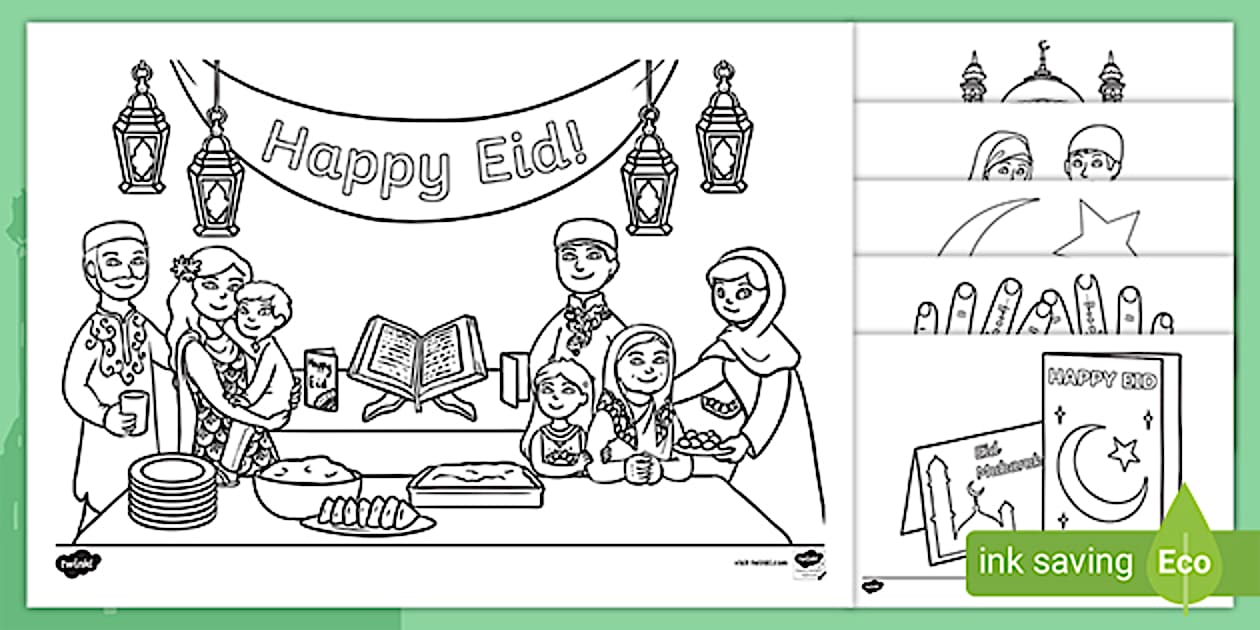 Printable Eid Colouring Sheets | Eid Colouring Sheets PDF