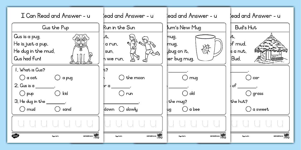 Grade 1 Reading Comprehensions: u Sound - Twinkl