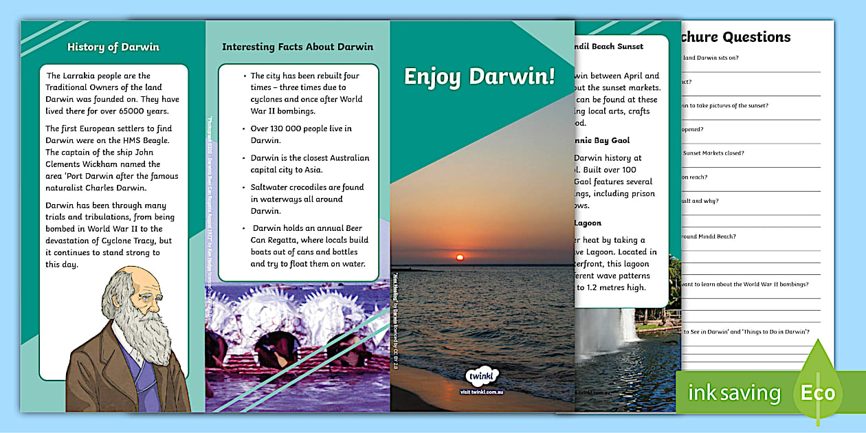 Darwin Reading Comprehension Brochure - Year 3 HASS - Twinkl