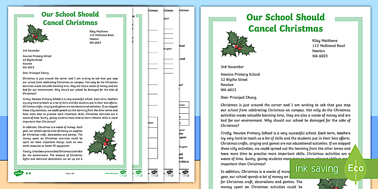 Persuasive Writing Holiday Activity | Primary Resources