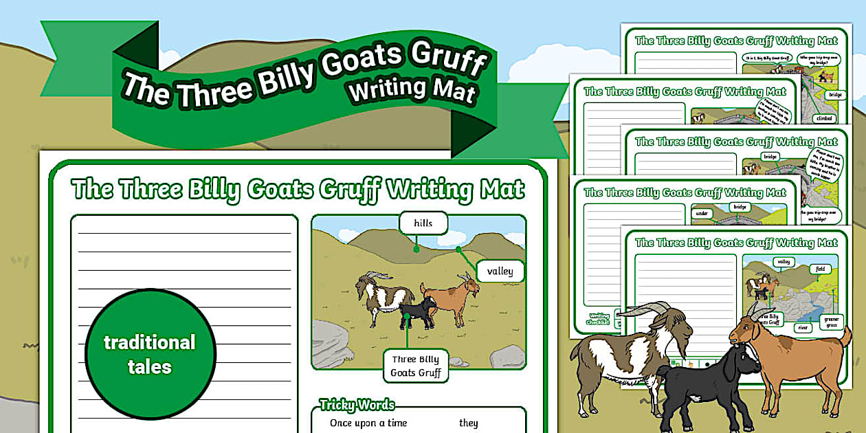 The Three Billy Goats Gruff Writing Mat