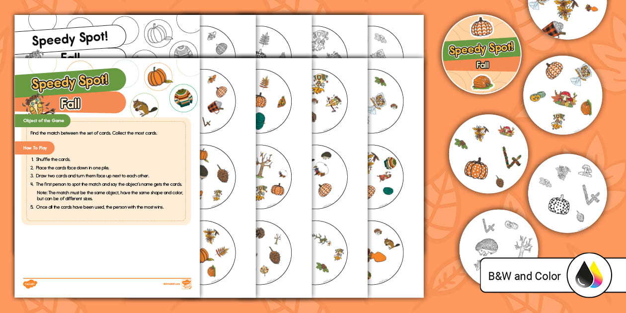 Speed Spot! Fall Game (teacher made) - Twinkl