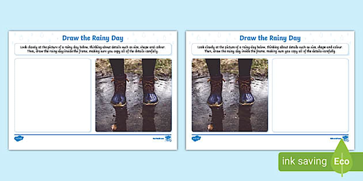 Draw the Rainy Day Worksheet (teacher made) - Twinkl