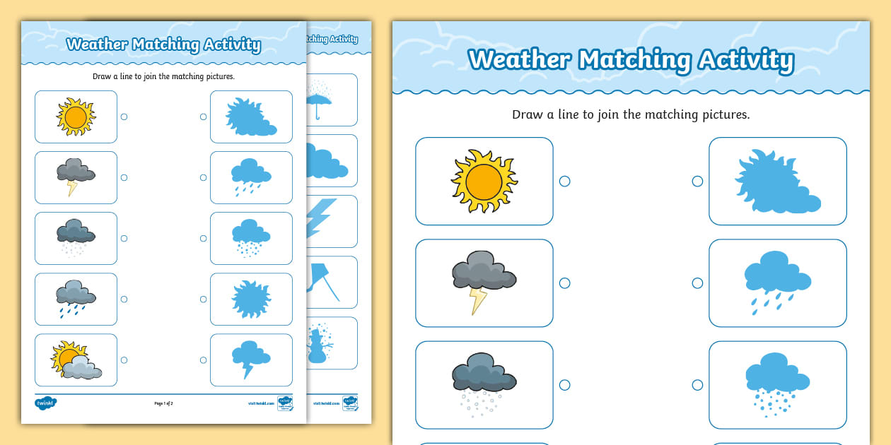 Weather Matching Activity (teacher made) - Twinkl