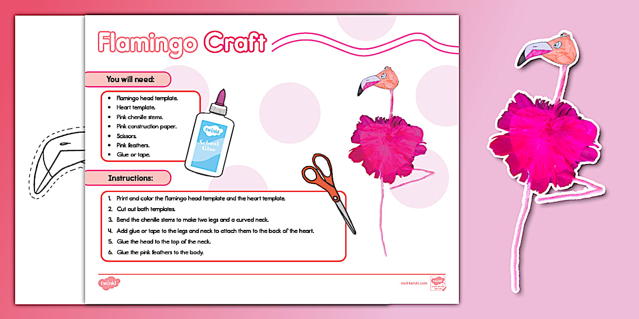 Printable Flamingo Craft Template for Kids | Twinkl USA