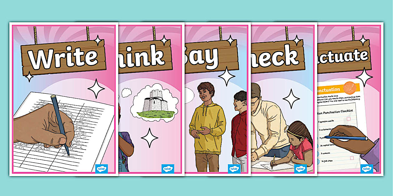 Think Say Write Check A4 Visual Aids - Twinkl