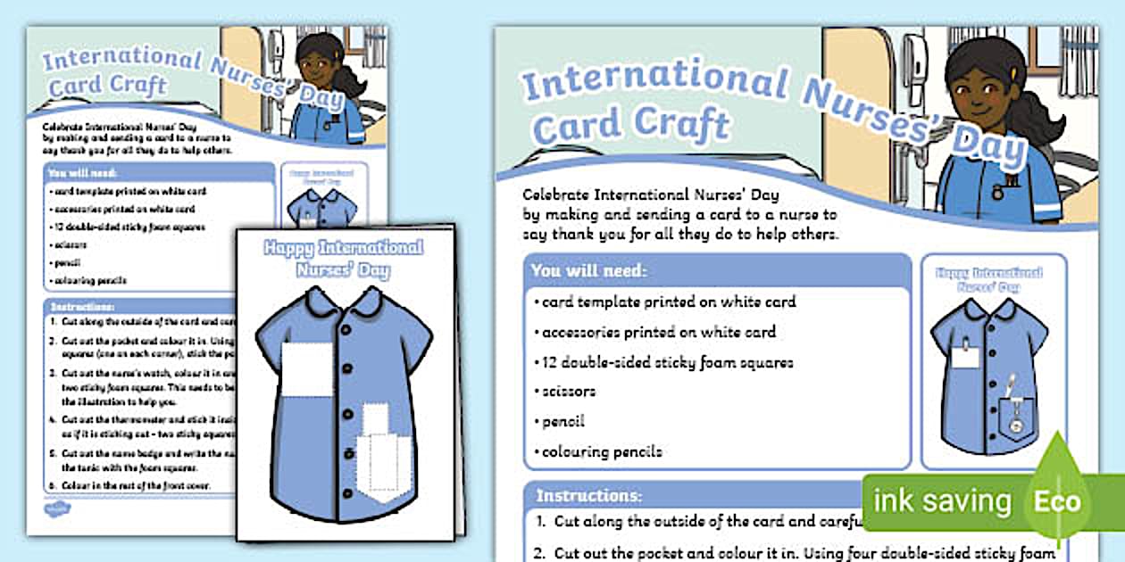 International Nurses' Day Card Craft (teacher made) - Twinkl