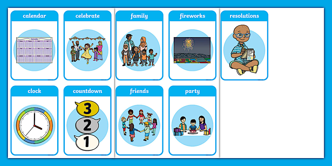 Happy New Year Flashcards (teacher made) - Twinkl