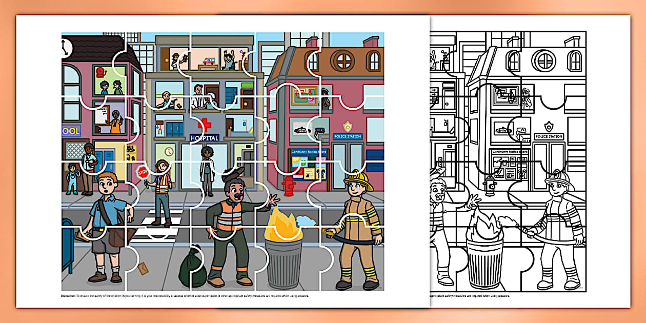 Community Helpers Jigsaw Puzzle (teacher made) - Twinkl