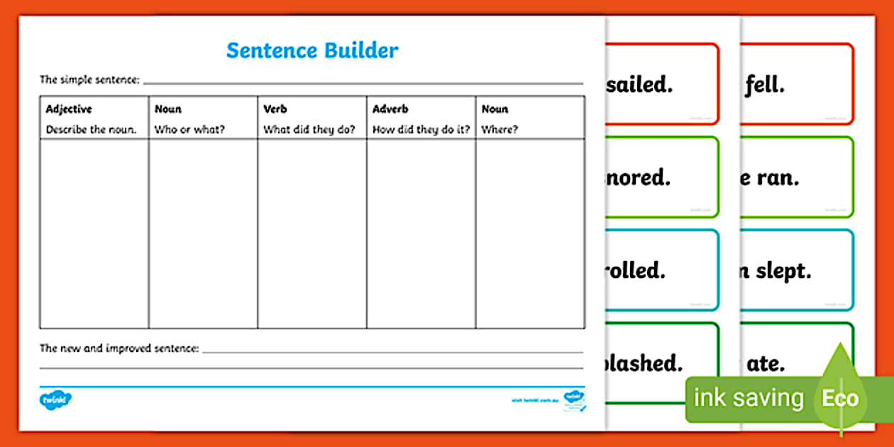 Sentence Builder - Grammar and Punctuation | Twinkl - Twinkl