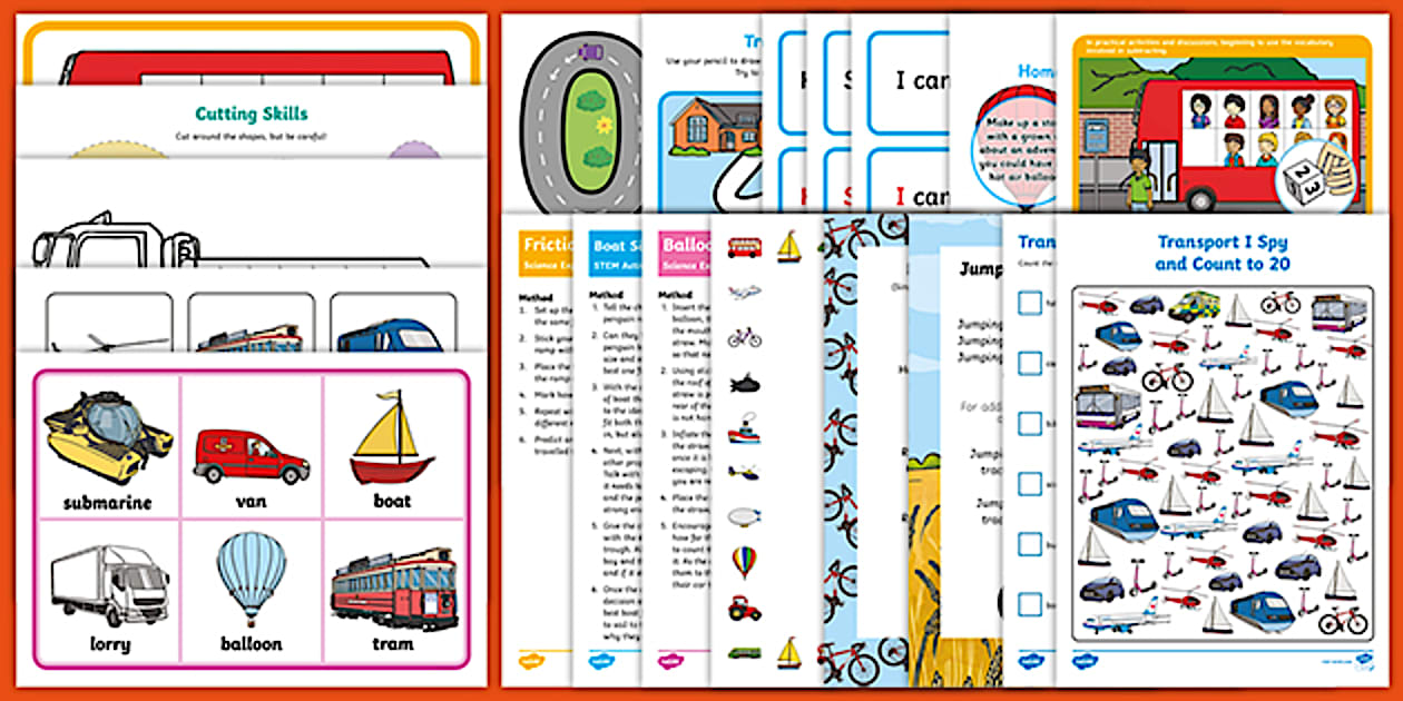 EYFS Vehicles and Transport Home Learning Resource Pack (Ages 3-5)