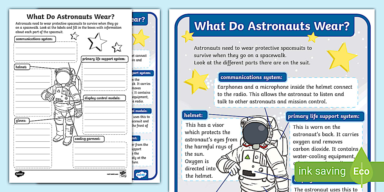 Spacesuit Labelling Activity (teacher made) - Twinkl