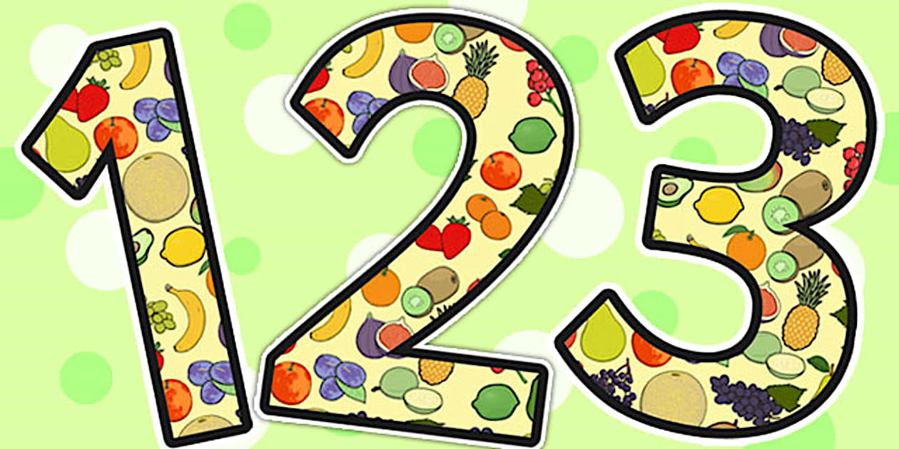 Fruit Themed A4 Display Numbers (Hecho por educadores)