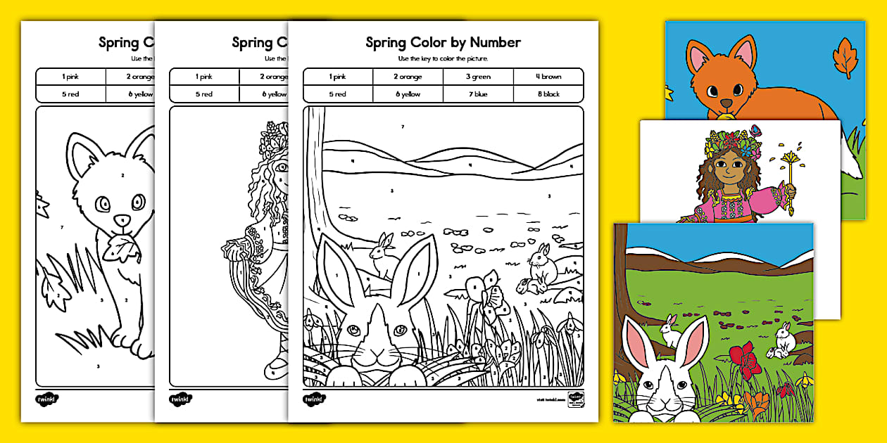 Spring Color by Number | Arts & Crafts | Twinkl USA