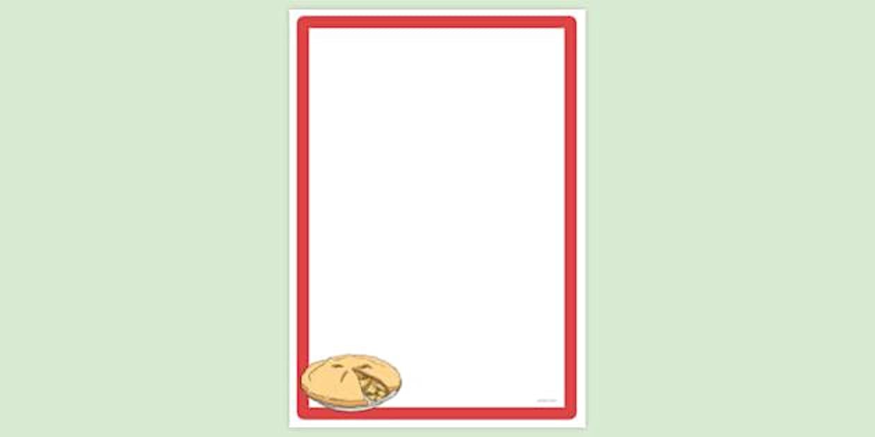 Simple Blank Apple Pie Page Border | Page Borders | Twinkl