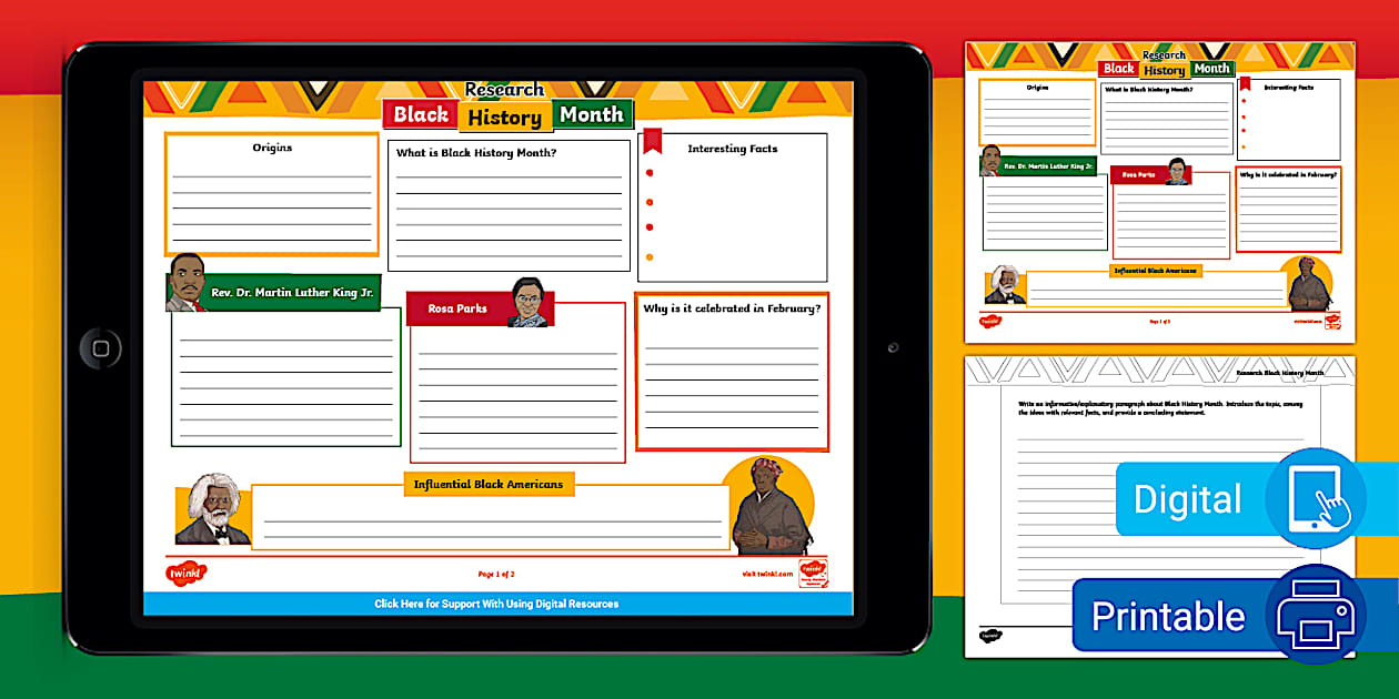 Black History Month Infographic | 6th-8th Grade | Twinkl USA