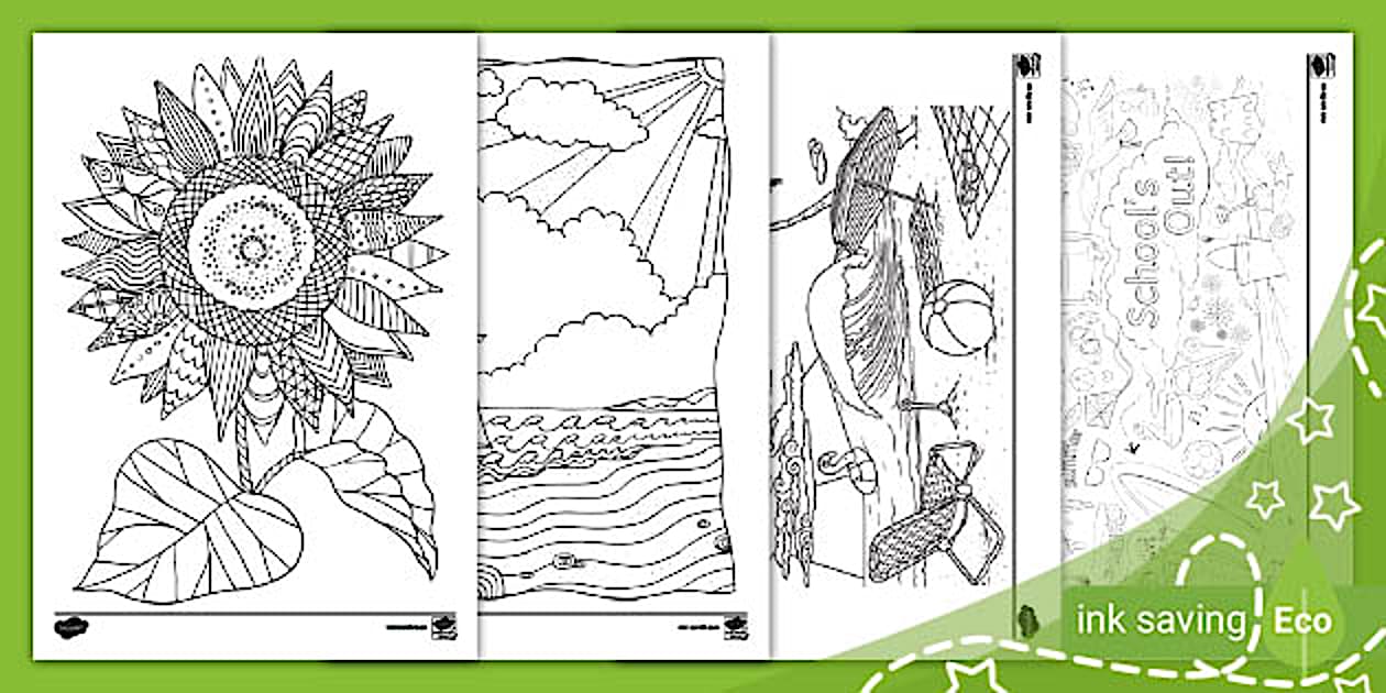 Summer Mindfulness Colouring Pages (teacher made) - Twinkl