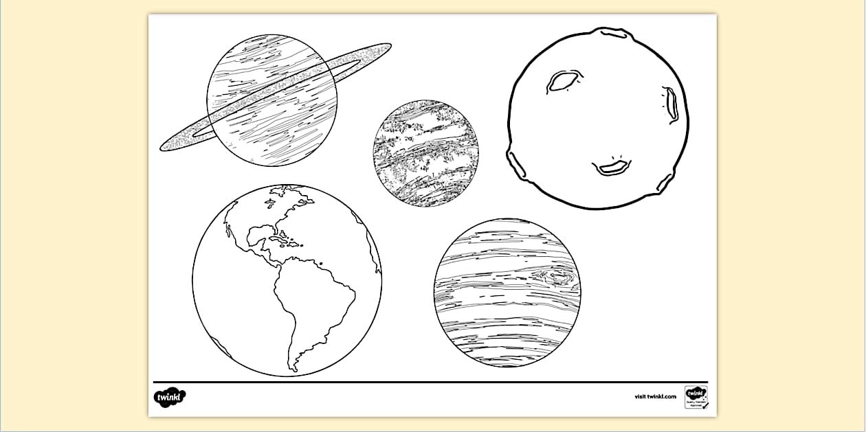 Printable Planet Colouring Page | Colouring Sheets - Twinkl