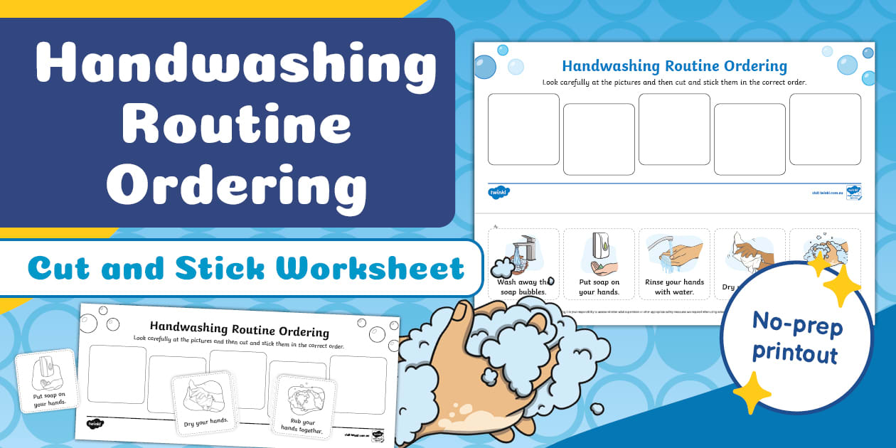 * NEW * Handwashing Routine Ordering Cut and Stick Worksheet