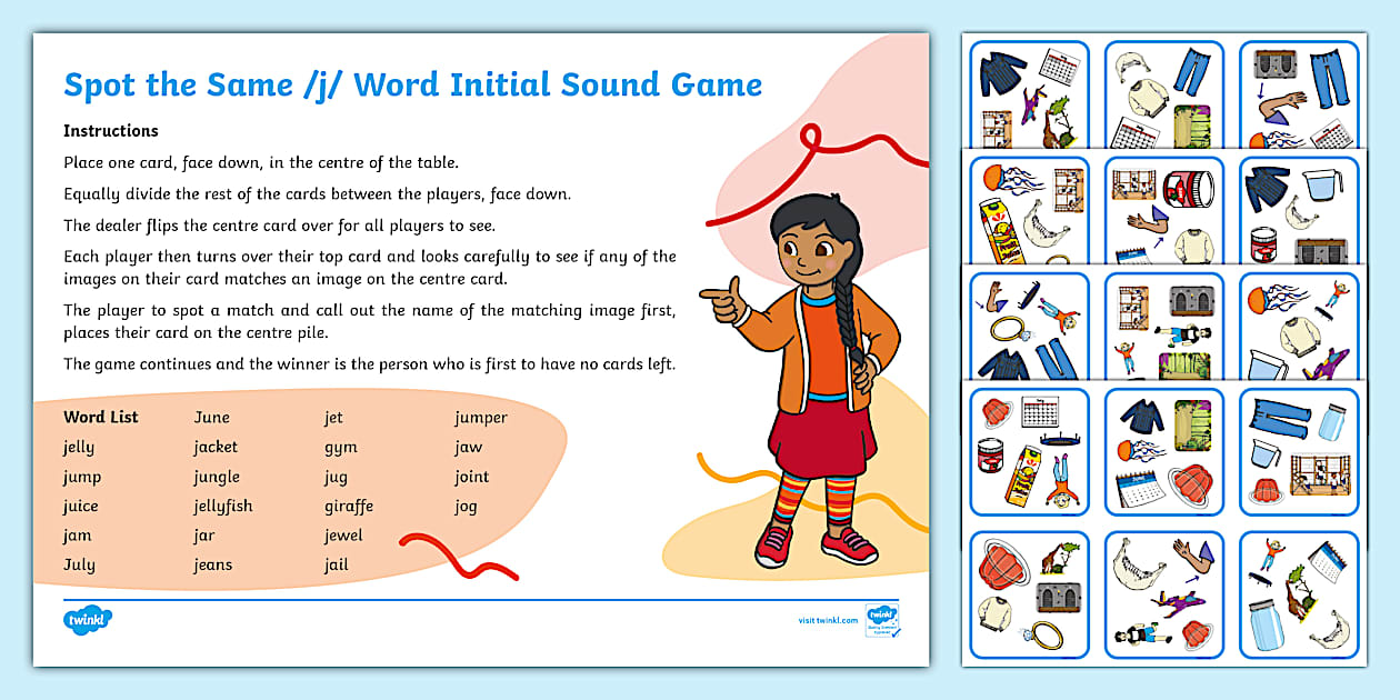Initial /j/ Sound in Words (teacher made) - Twinkl