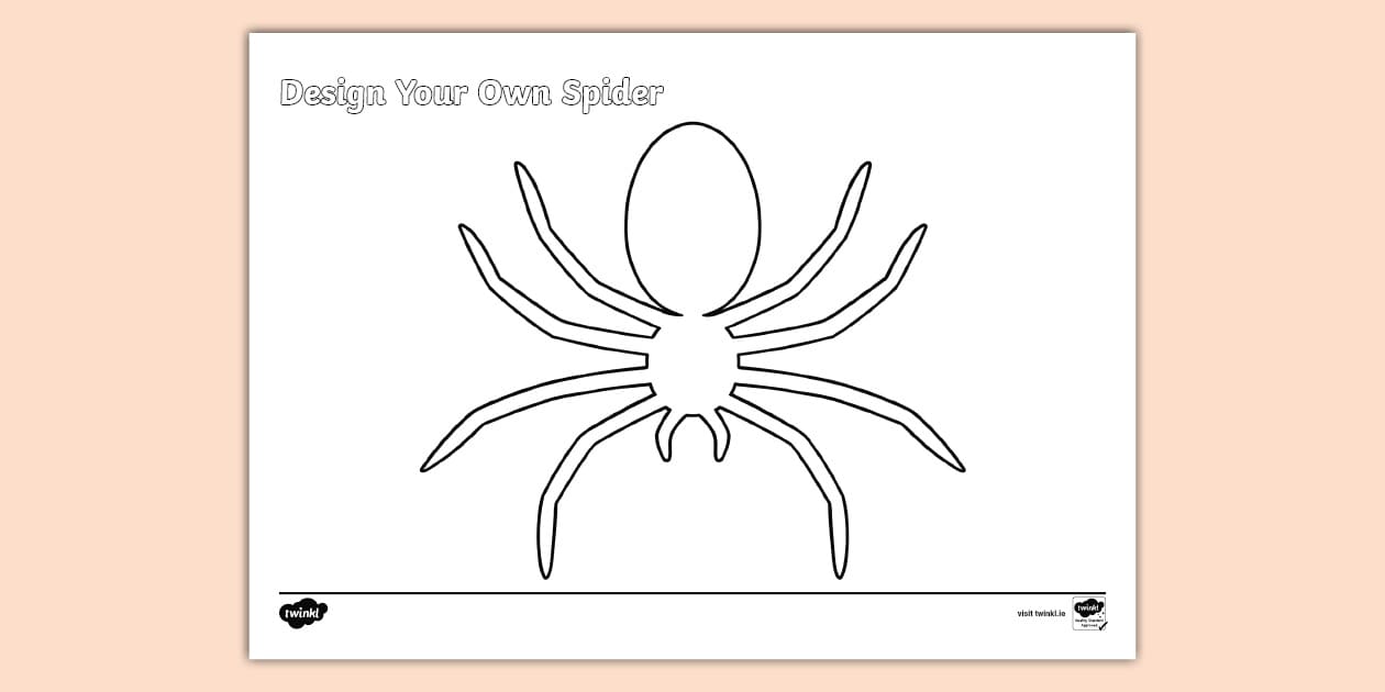 Spider Outline Activity Page (teacher made) - Twinkl