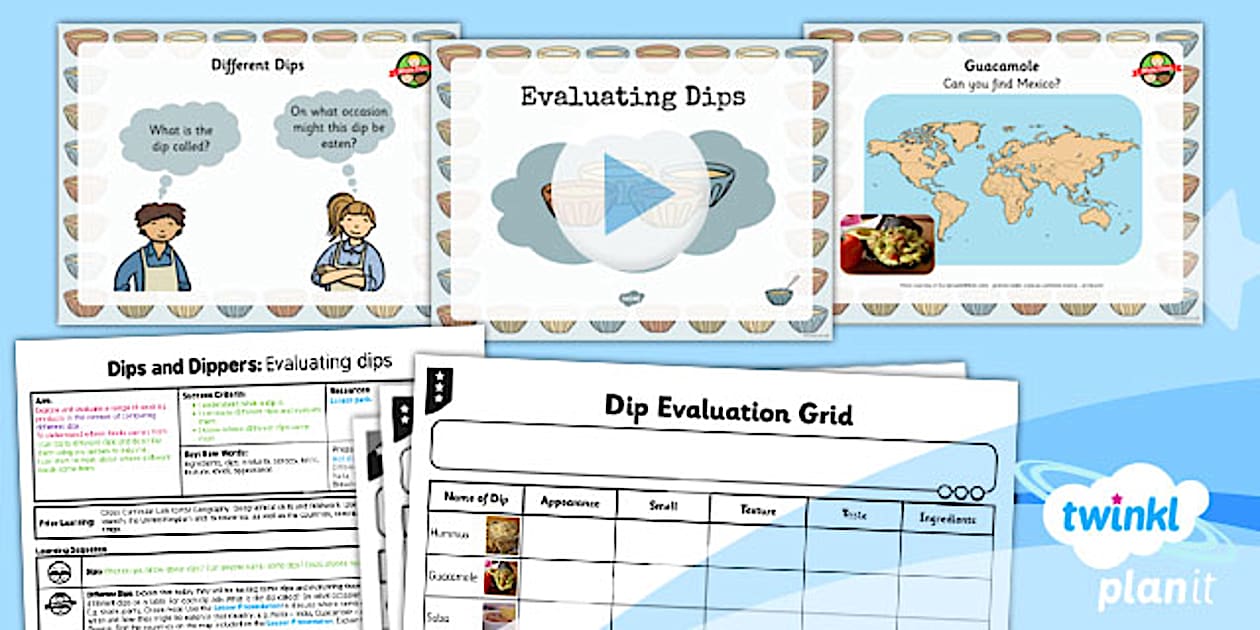 Dips And Dippers Food | Evaluating Dips Lesson | KS1 D&T