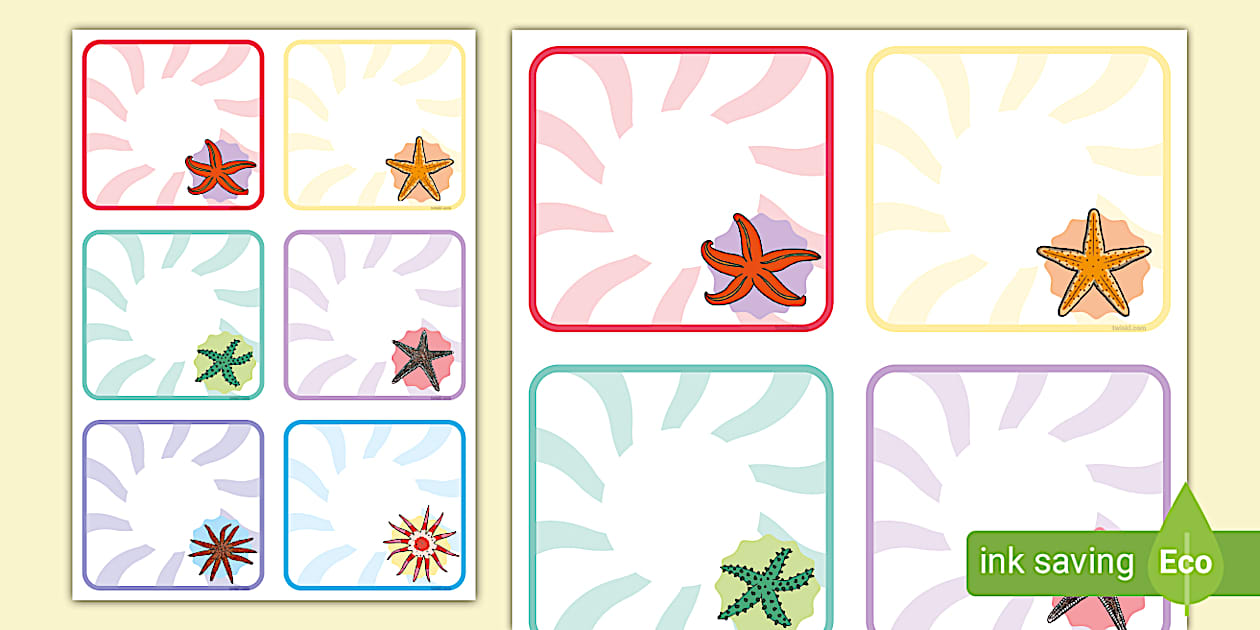 Starfish Peg Labels (Teacher-Made) - Twinkl