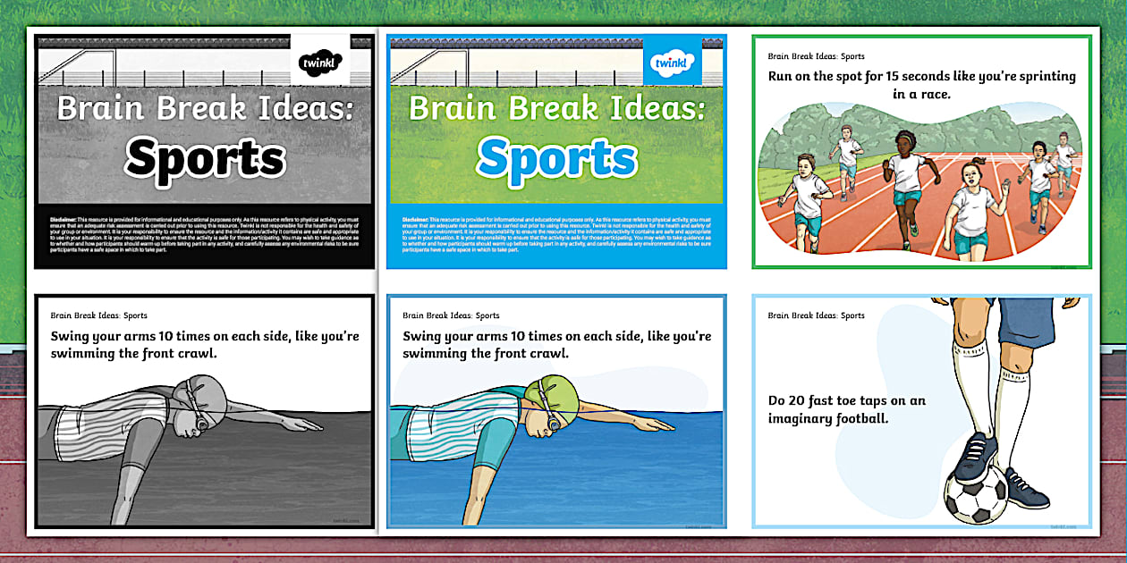 Sports Brain Break Action Cards (l'enseignant a fait)