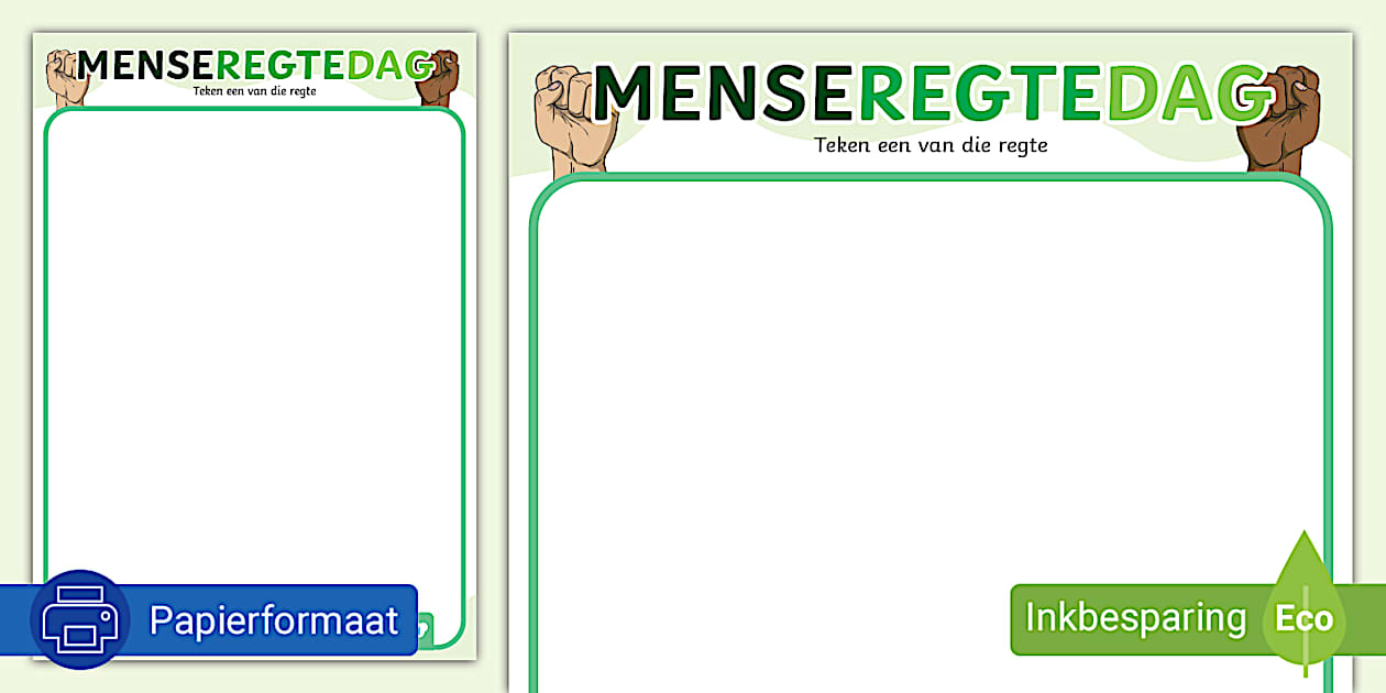 Menseregtedag Tekenaktiwiteit (teacher made) - Twinkl