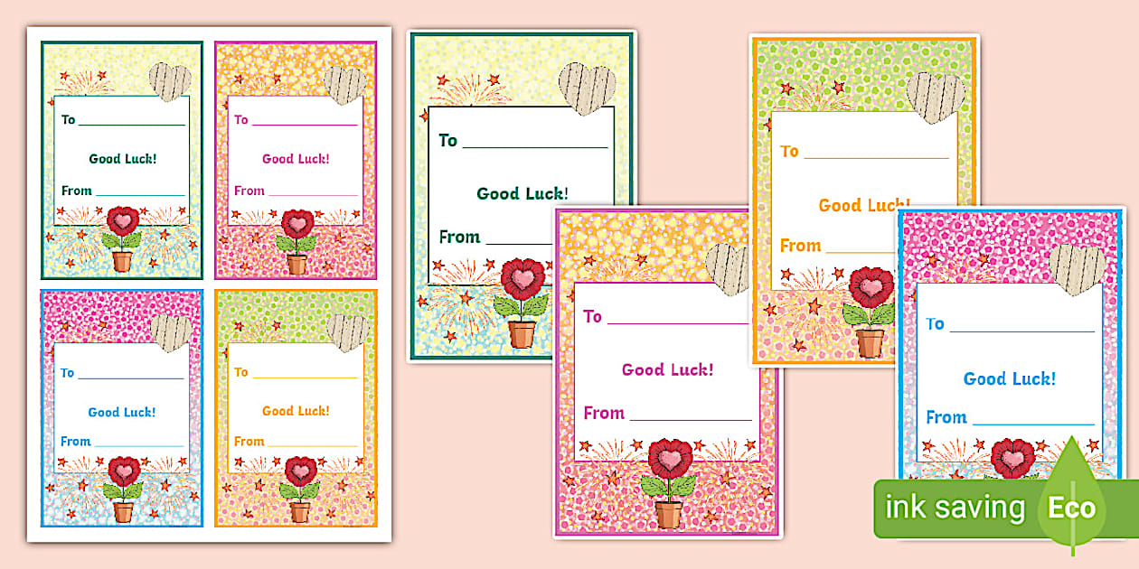 Good Luck Card Inserts (Teacher-Made) - Twinkl