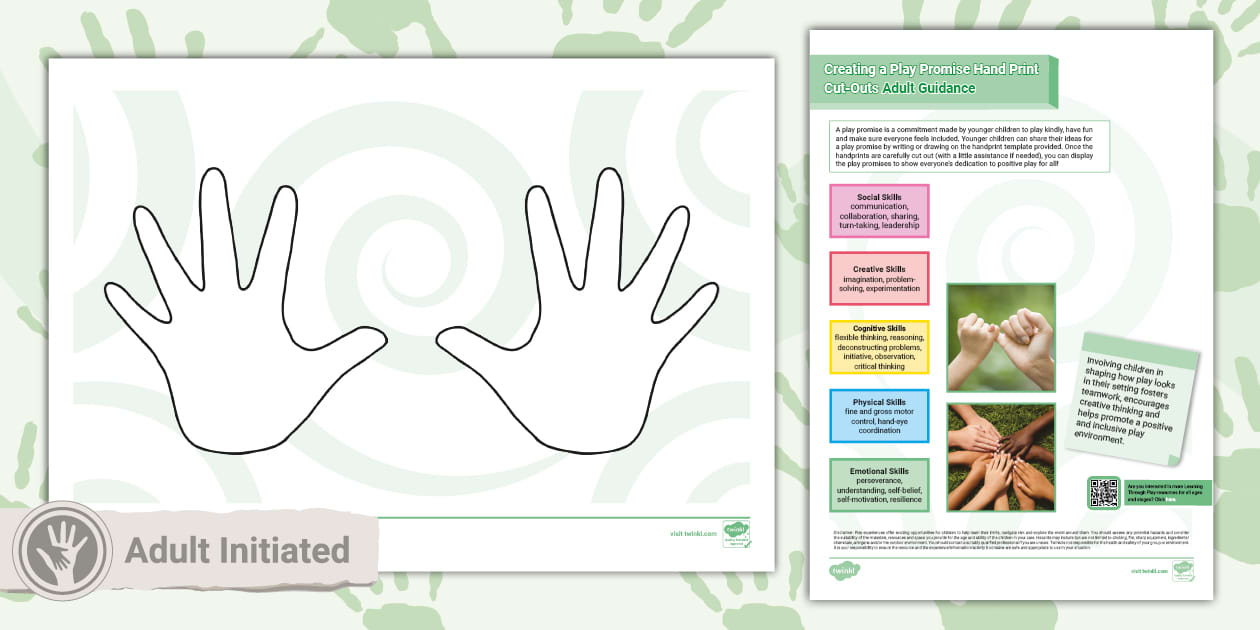 Creating a Play Promise Handprint Cut-Outs (teacher made)