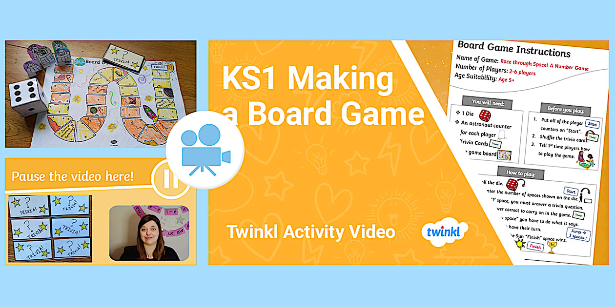 KS1 (Ages 5-7) Activity Video: Making a Board Game - Twinkl