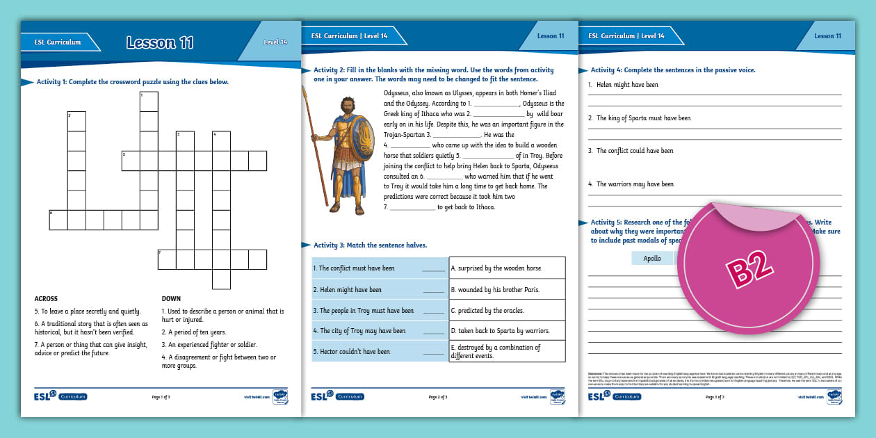 ESL Level 14 Lesson 11 Activities