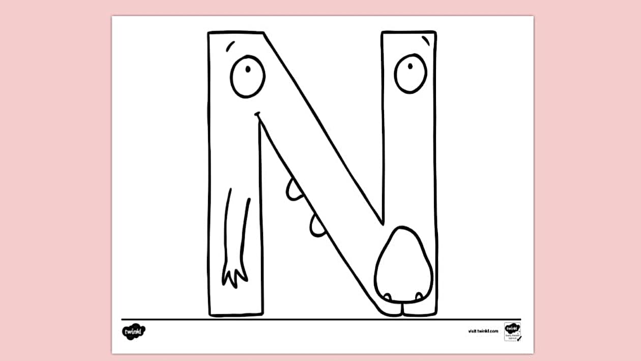 N Colouring | Colouring Sheets (teacher made) - Twinkl