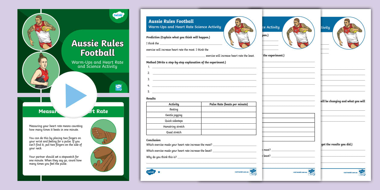 Aussie Rules Warm-Ups Science Investigation - Twinkl