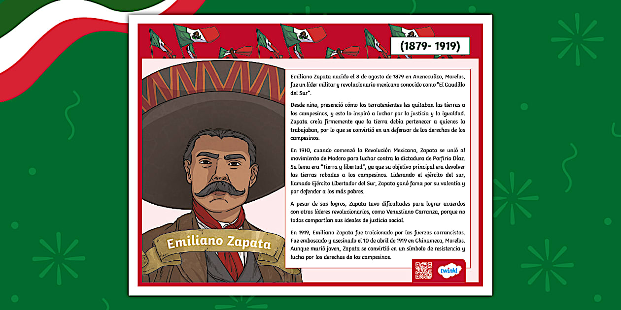Biografía de Emiliano Zapata (Lehrer gemacht) - Twinkl