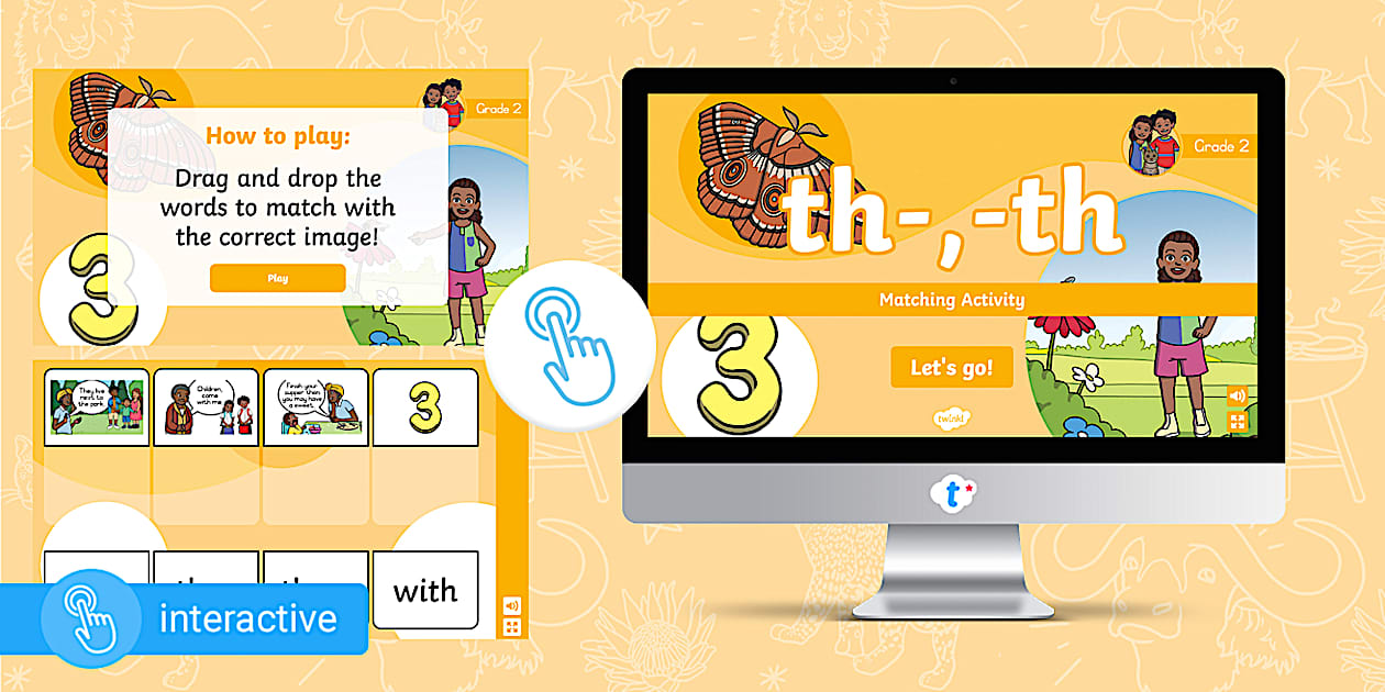 Grade 2 Phonics: th-, -th Interactive Go! Game