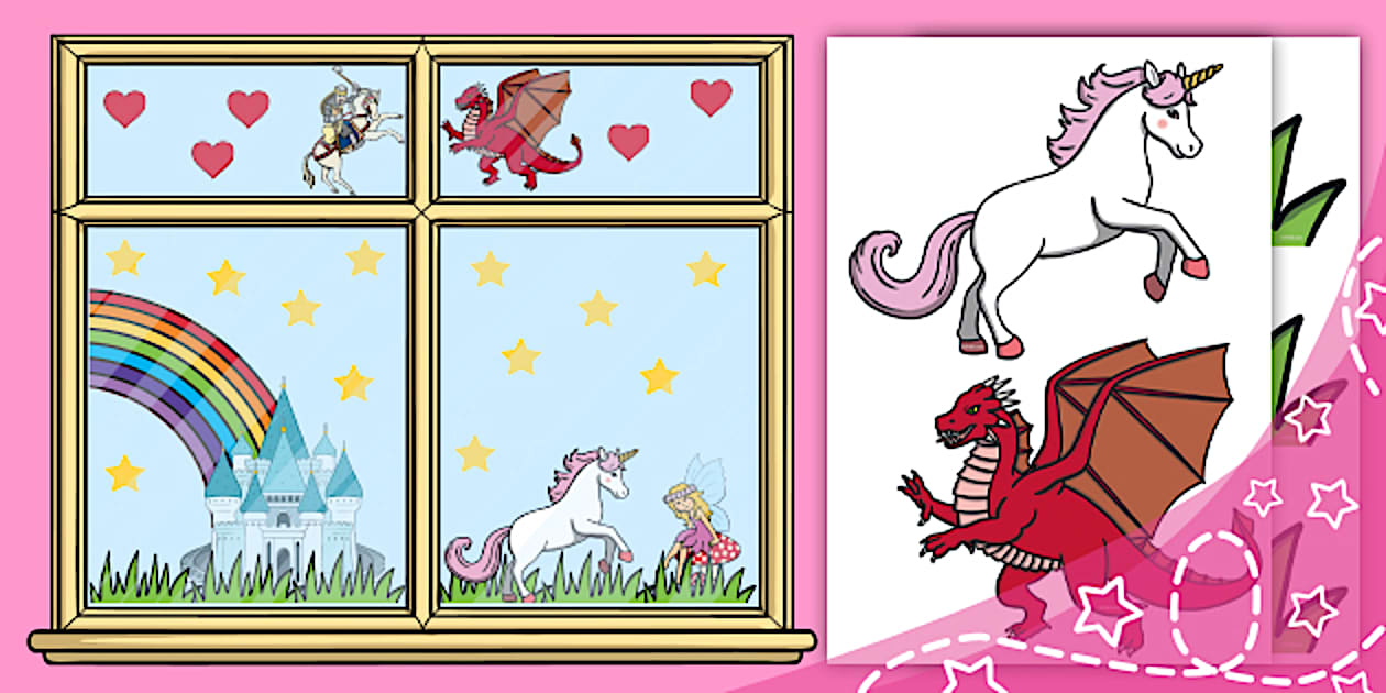 Fantasy Window Display (Collage) - Twinkl