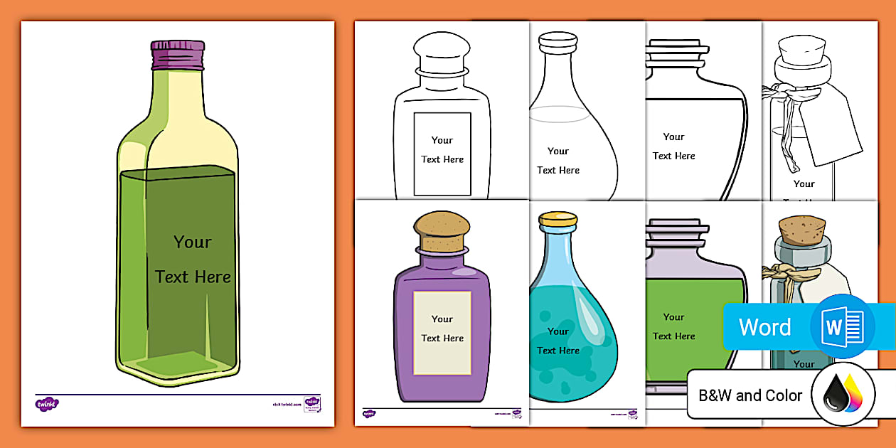 Editable Halloween Potion Bottles Posters - Twinkl