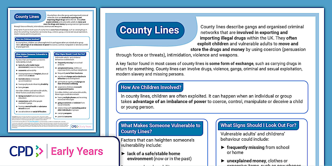 County Lines Poster | Early Years CPD | CPD | Twinkl