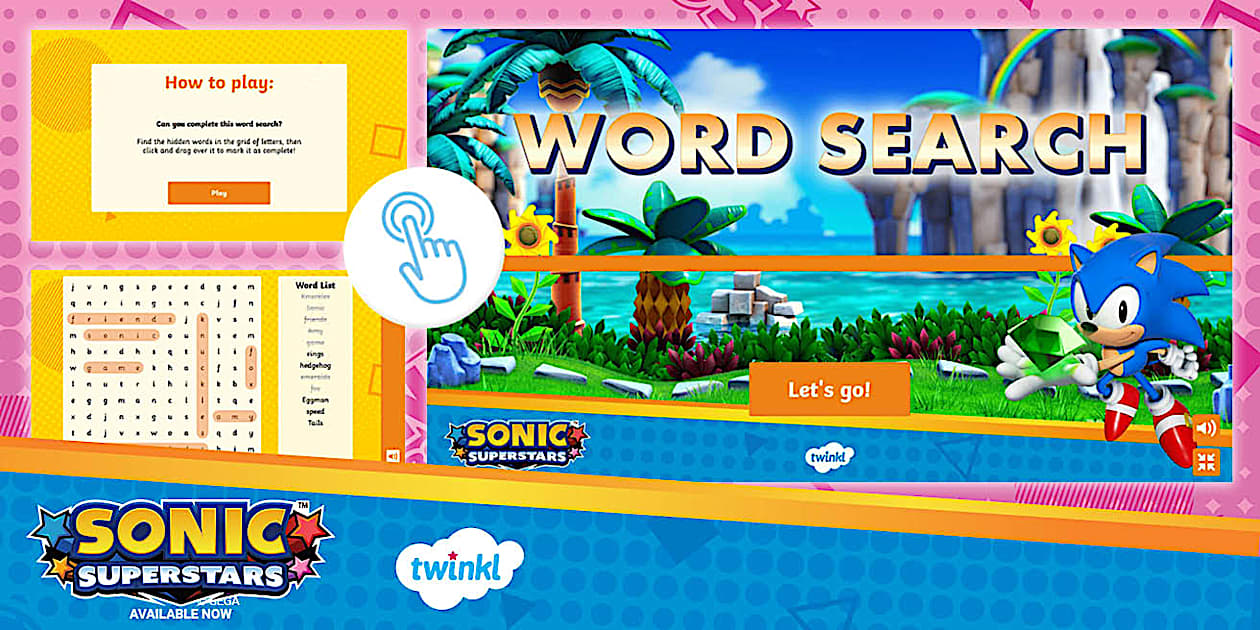 FREE! - Sonic the Hedgehog Word Search | SEGA | Twinkl Resources