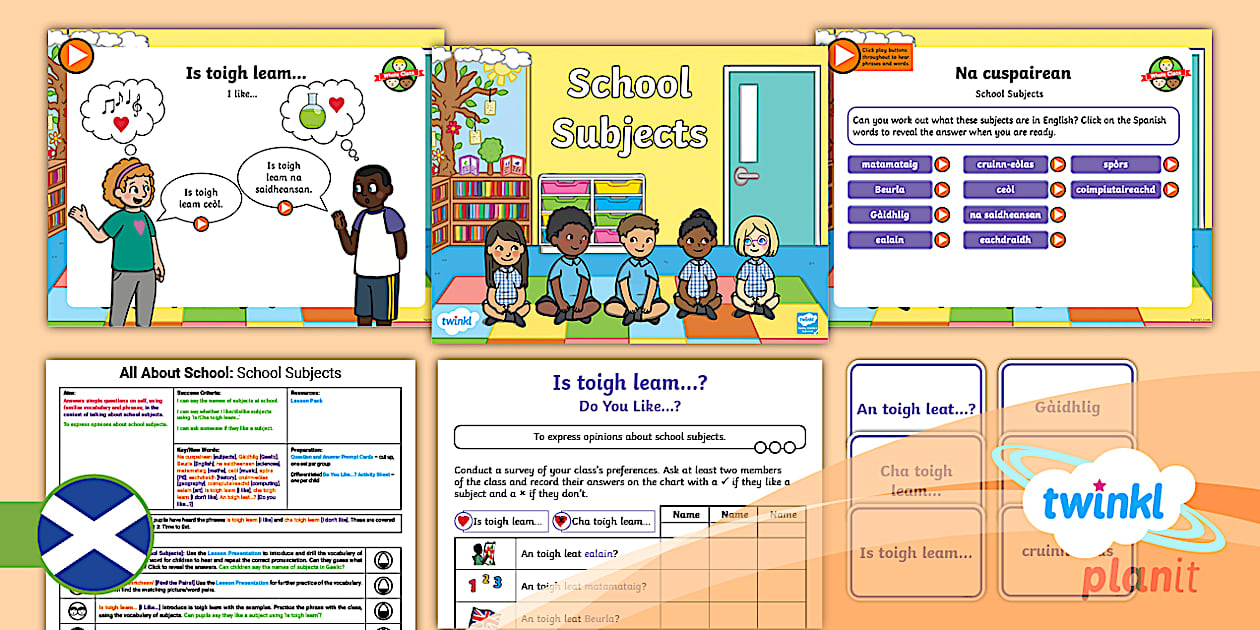 PlanIt Gaelic All About School Lesson Pack 3 (teacher made)