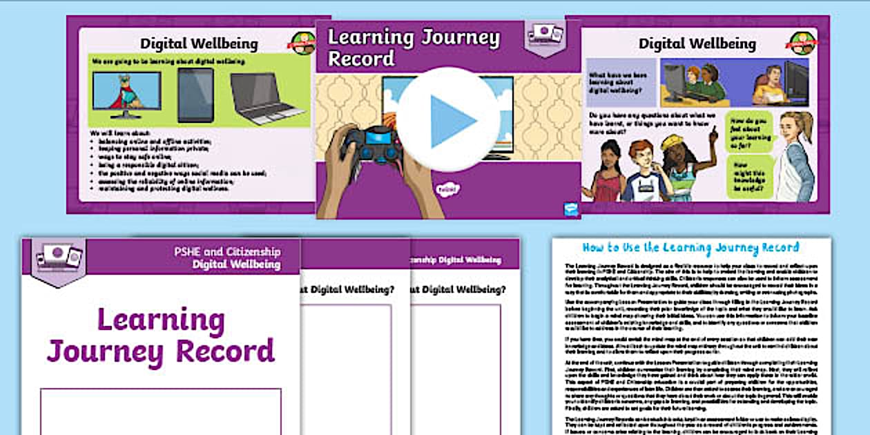 PSHE: LKS2 Digital Wellbeing - Learning Journey Record Pack