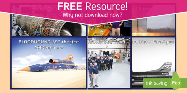 FREE! - KS2 BLOODHOUND SSC Project Display Photos
